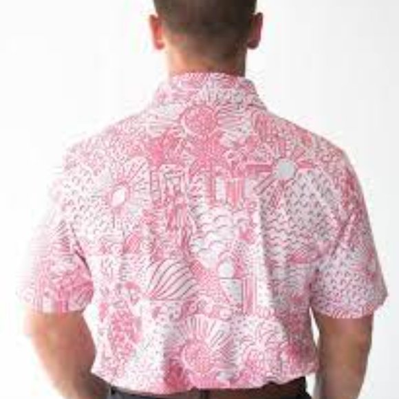 Yatta | Shirts | Yatta Mens Tropical Pink Shaka Life Golf Polo | Poshmark